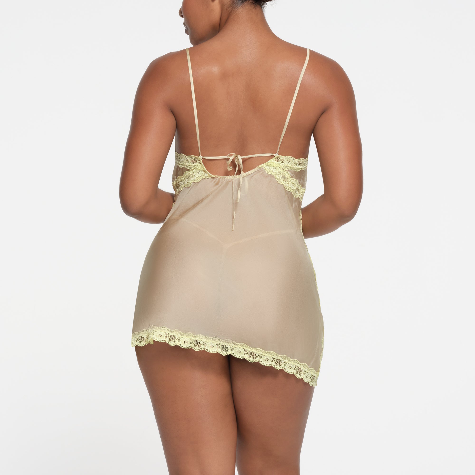 Skims Romance Lace Slip Mini Dress - Iris Mica | Editorialist