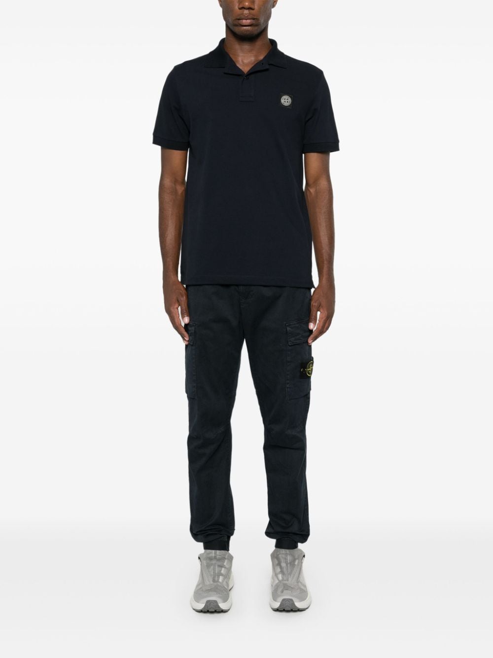 STONE ISLAND logo-patch polo shirt