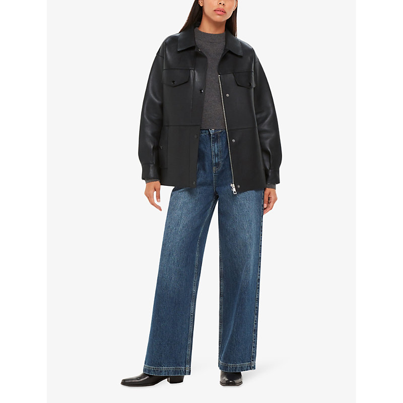 WHISTLES WHISTLES Patch-Pocket Leather Jacket