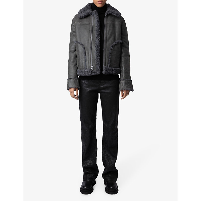 ZADIG&VOLTAIRE Kady Shearling and Leather Jacket