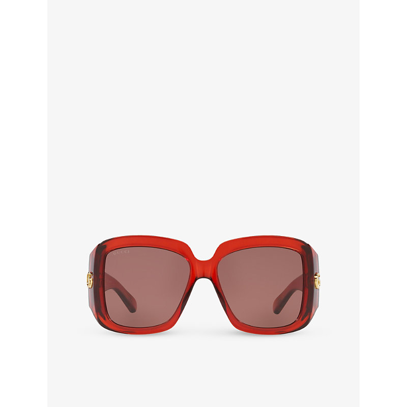 GUCCI サングラス GG0227S レッド ラメ GG ロゴ 鉢 ケース付き グッチ GUCCI サングラス 定番セルラージGGロゴ 0080SK【FITHOUSE