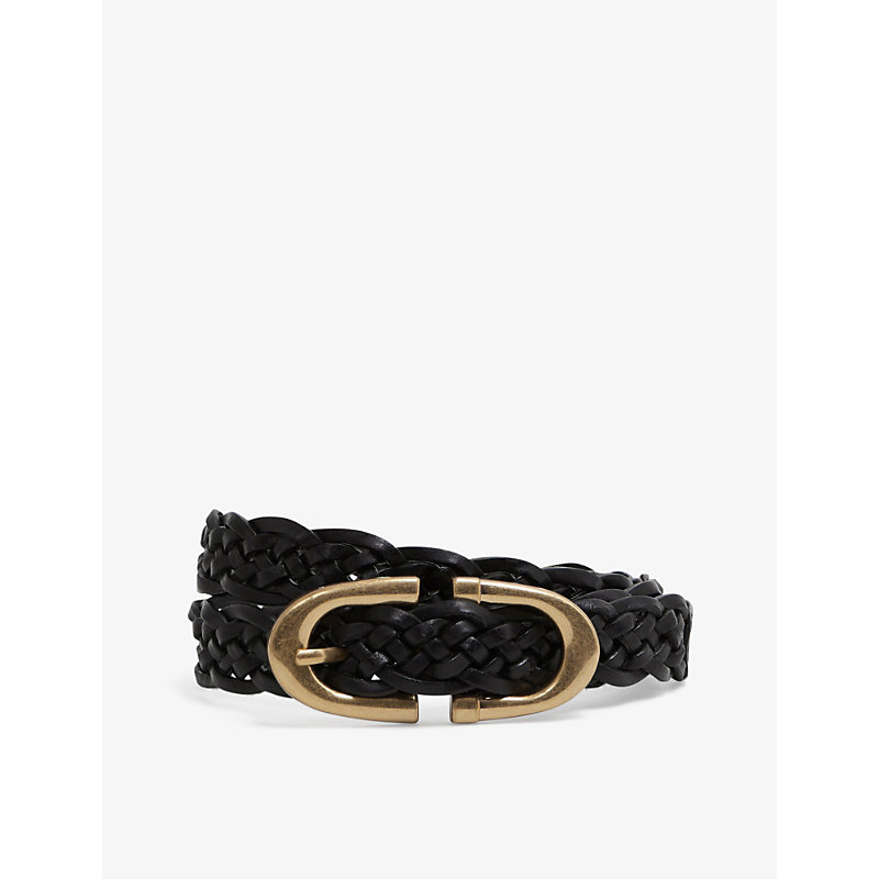 Reiss Black Equestrian Corset Buckle Genuine Leather Belt Reiss Belts for Women for sale | eBay main image 3