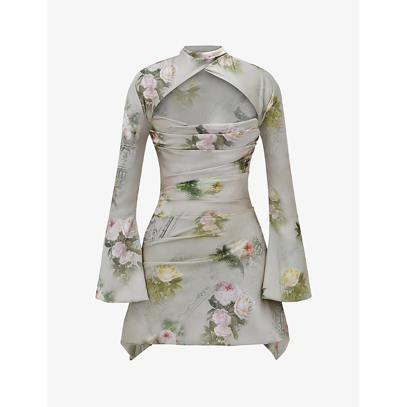 toira satin corset mini dress Clothing : Mini Dresses : 'Toira' Rose Draped Corset Dress
