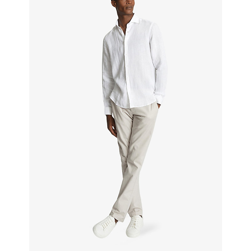 REISS ruban regular-fit linen shirt m