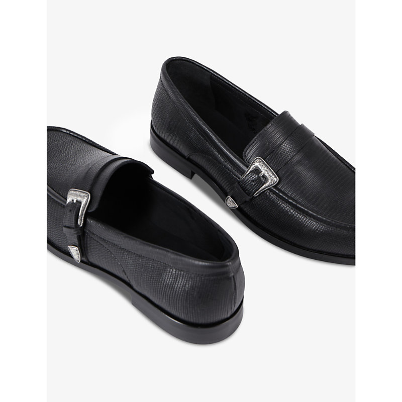 The Kooples Black Men\'s Leather Size 41 Western Buckle Lizard Embossed Loafers The Kooples | Shoes | The Kooples Black Mens Leather Size 4  main image 4