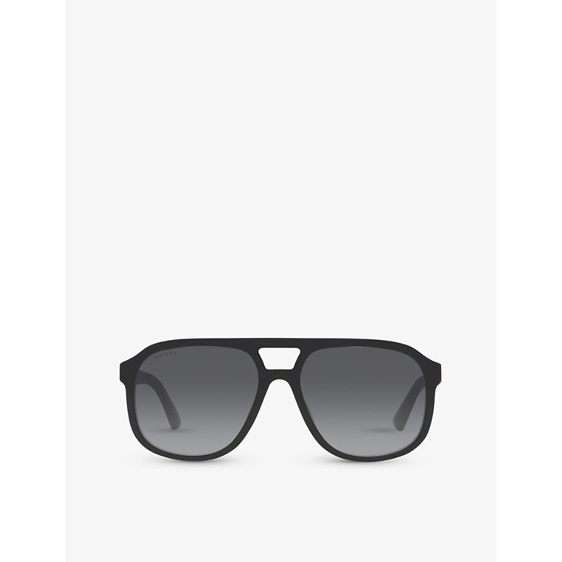Gucci Gg1178s Butterfly-Shape Sunglasses In Black/Blue - 50  display picture 3