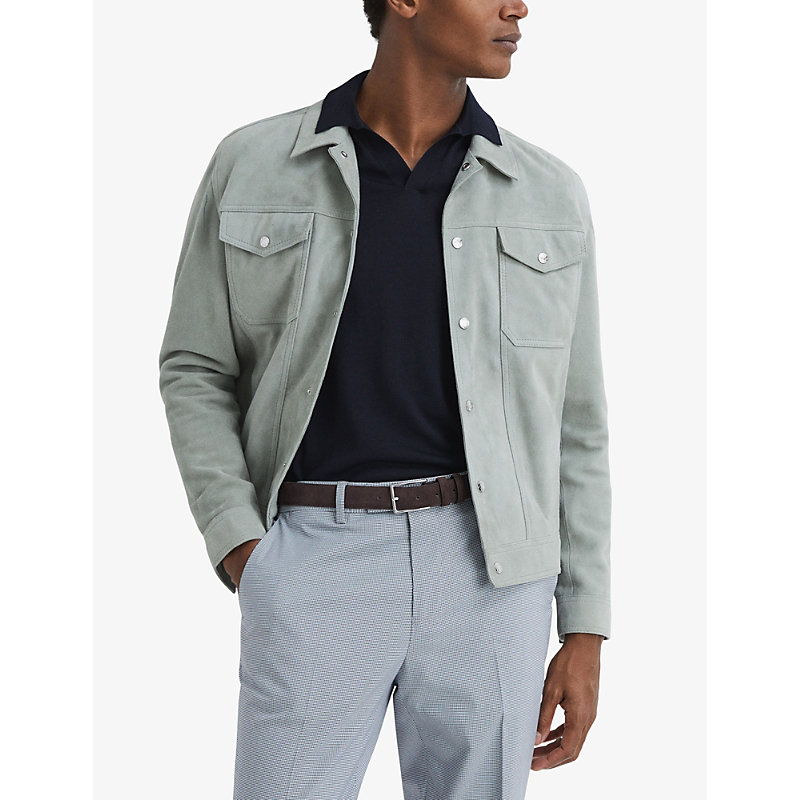 REISS Adjustable Buckle Suede Leather Belt