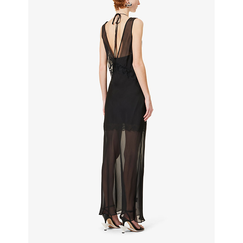 chinese dress ladies R.Vivimos Womens Sleeveless Backless Asymmetrical Layered Lace Long Dress  with Slip Two Pieces (Small, ArmyGreen) at Amazon Women's Clothing store main image 1