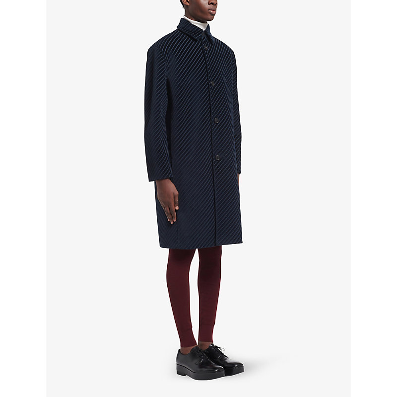 PRADA Prada Pinstriped Collared Corduroy Coat