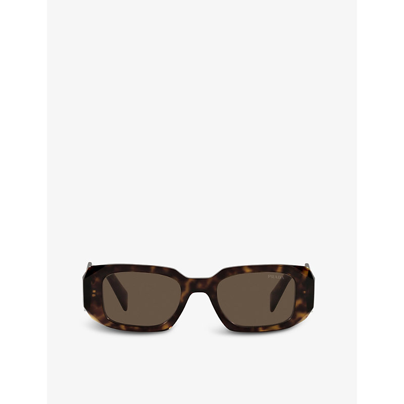 Prada Pr 17ws Rectangular-Frame Sunglasses - Brown  display picture 3