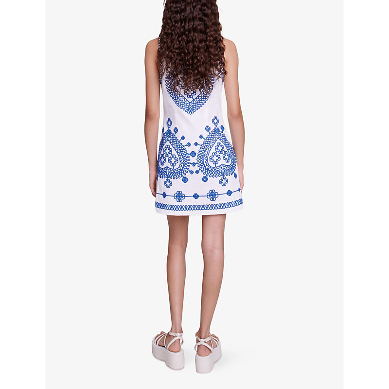 sachin and babi light blue dress Baby Embroidered Mini Dress