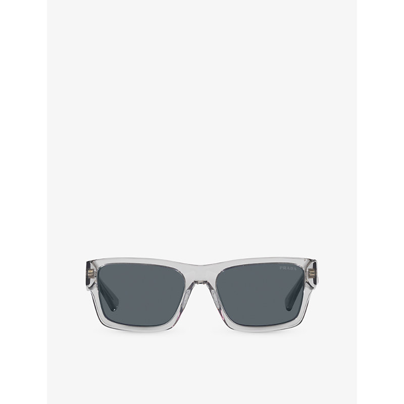 Prada Pr 25zs Rectangle-Frame Sunglasses - Grey | Editorialist display picture 1