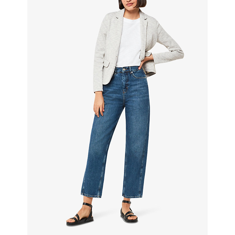 WHISTLES Whistles Slim-Fit Single-Breasted Cotton-Jersey Jacket