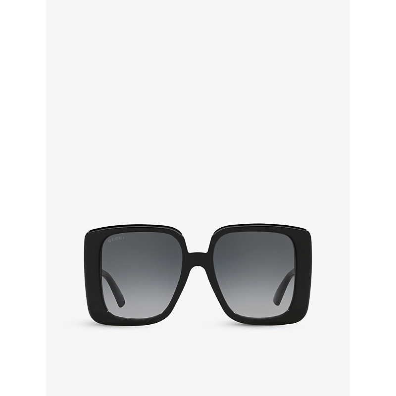 Gucci ブラック スクエア サングラス GG0022SA Gucci Gc002074 Gg1314s Square-Frame Sunglasses - Black | Editorialist
