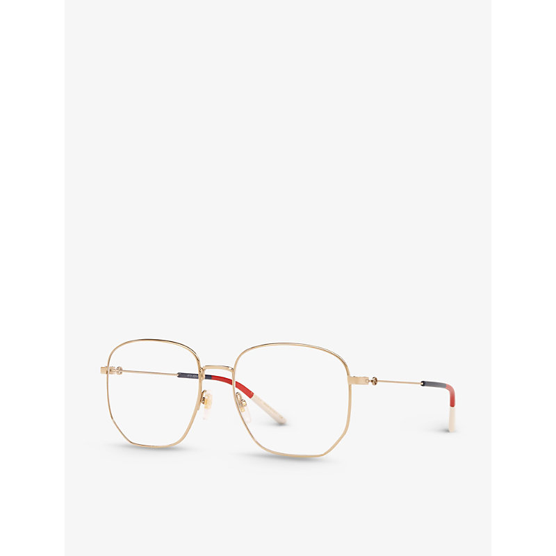 Gucci Gg0396o Hexagon-frame Metal Eyeglasses - Gold  display picture 1