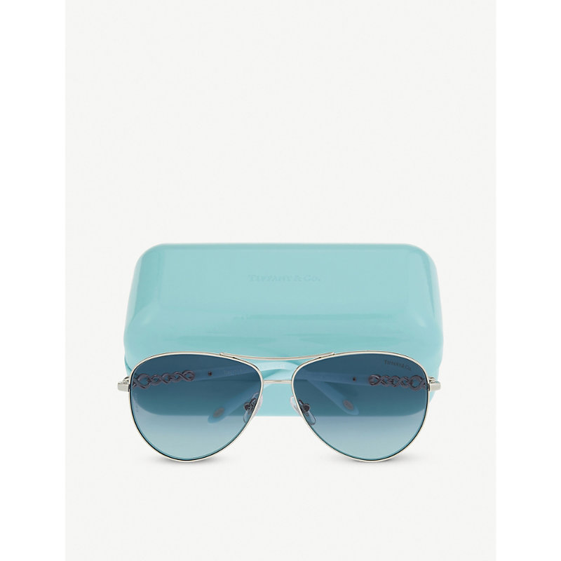 Tiffany Tf3049b Infinity Aviator Sunglasses In Silver 30