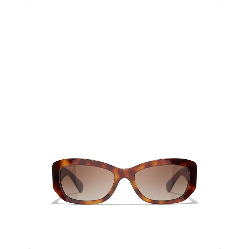 【CHANEL】ブラウン ボウタイデザイン サングラス Chanel Rectangle Sunglasses - Brown | Editorialist