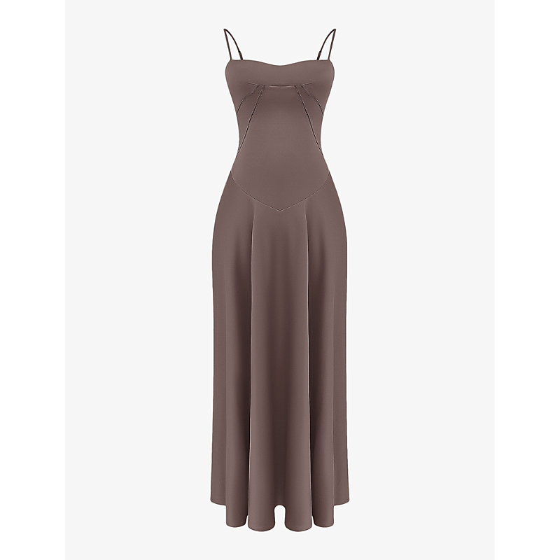 House Of Cb Anabella Lace-Up Satin Maxi Dress - Orchid | Editorialist
