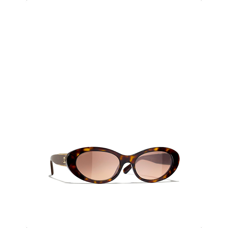 Chanel Ch5515 Oval Sunglasses - Brown | Editorialist