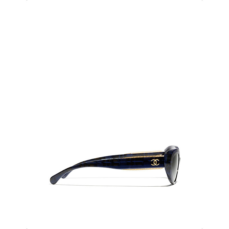 Chanel Ch5515 Oval Sunglasses - Black | Editorialist