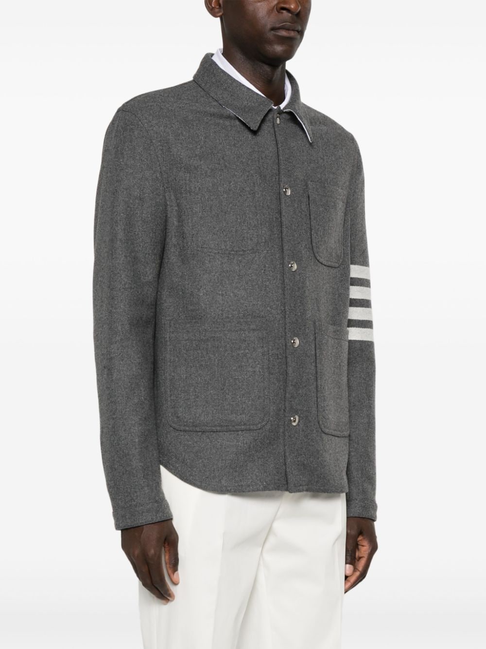 THOM BROWNE Thom Browne 4-Bar Felted Shirt Jacket