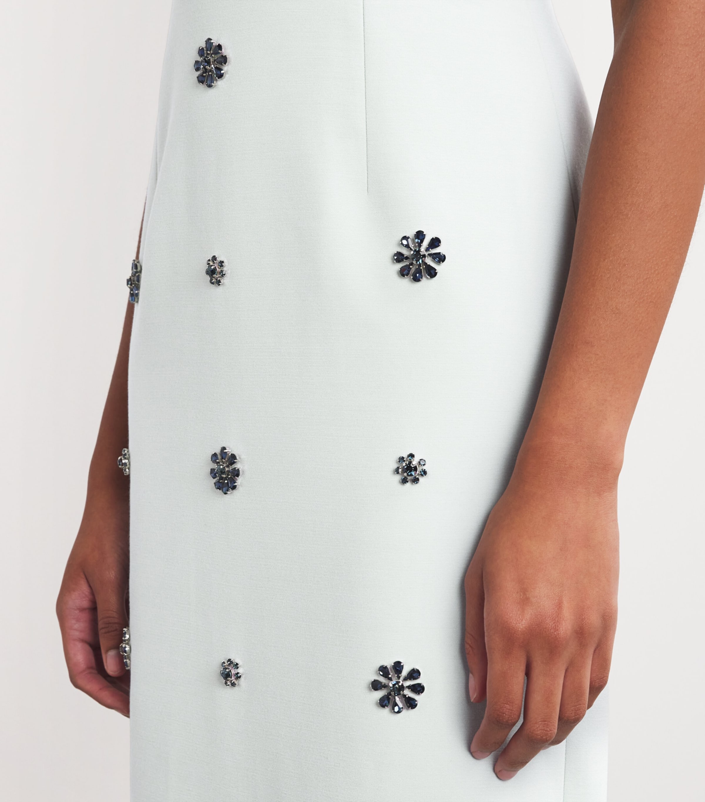 huishan zhang arlene crystal-embellished crepe midi dress Huishan Zhang Crystal-Embellished Arlene Gown In Blue - 62% Off