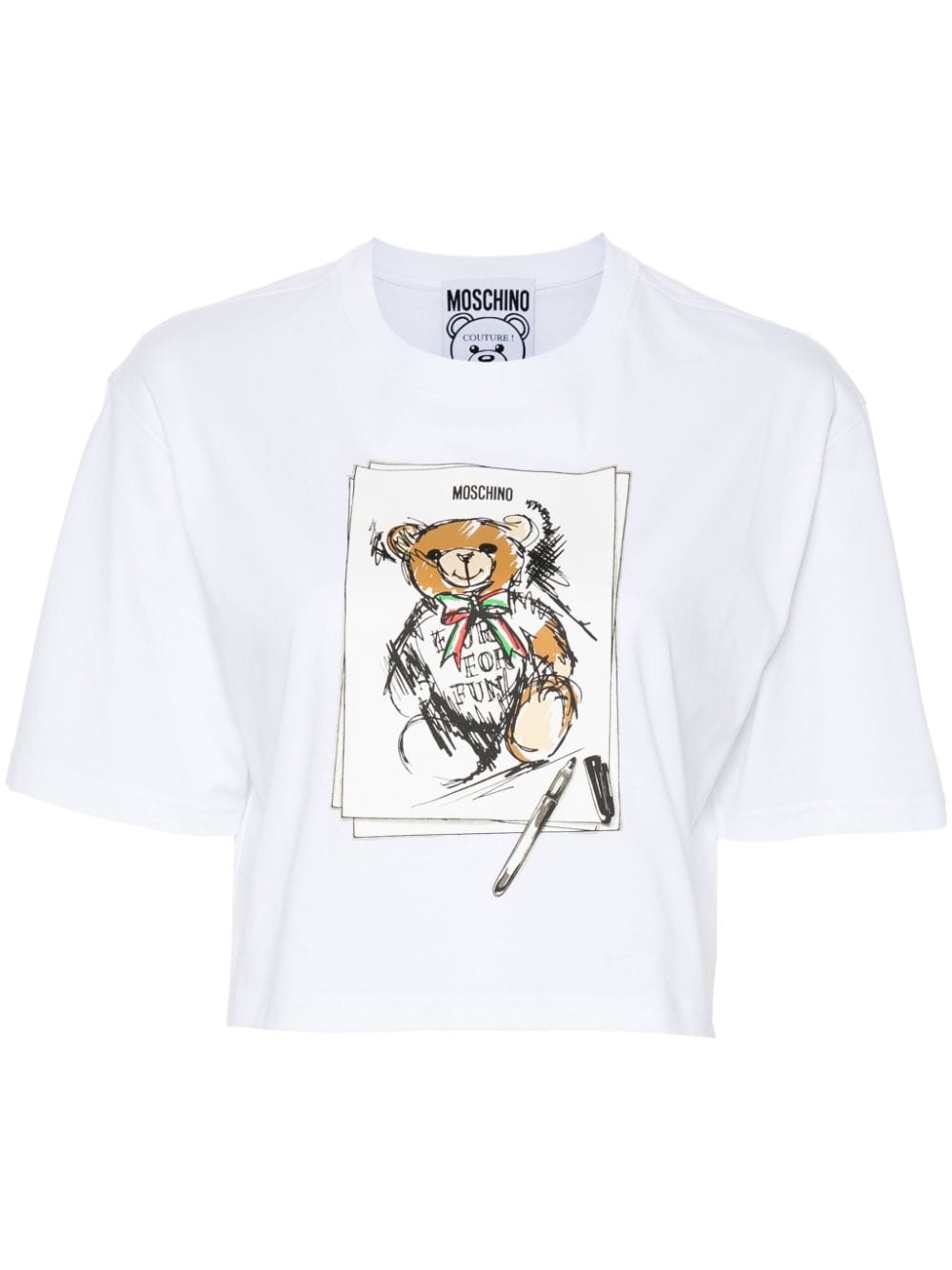 MOSCHINO Moschino Teddy Bear Cotton Crop Top