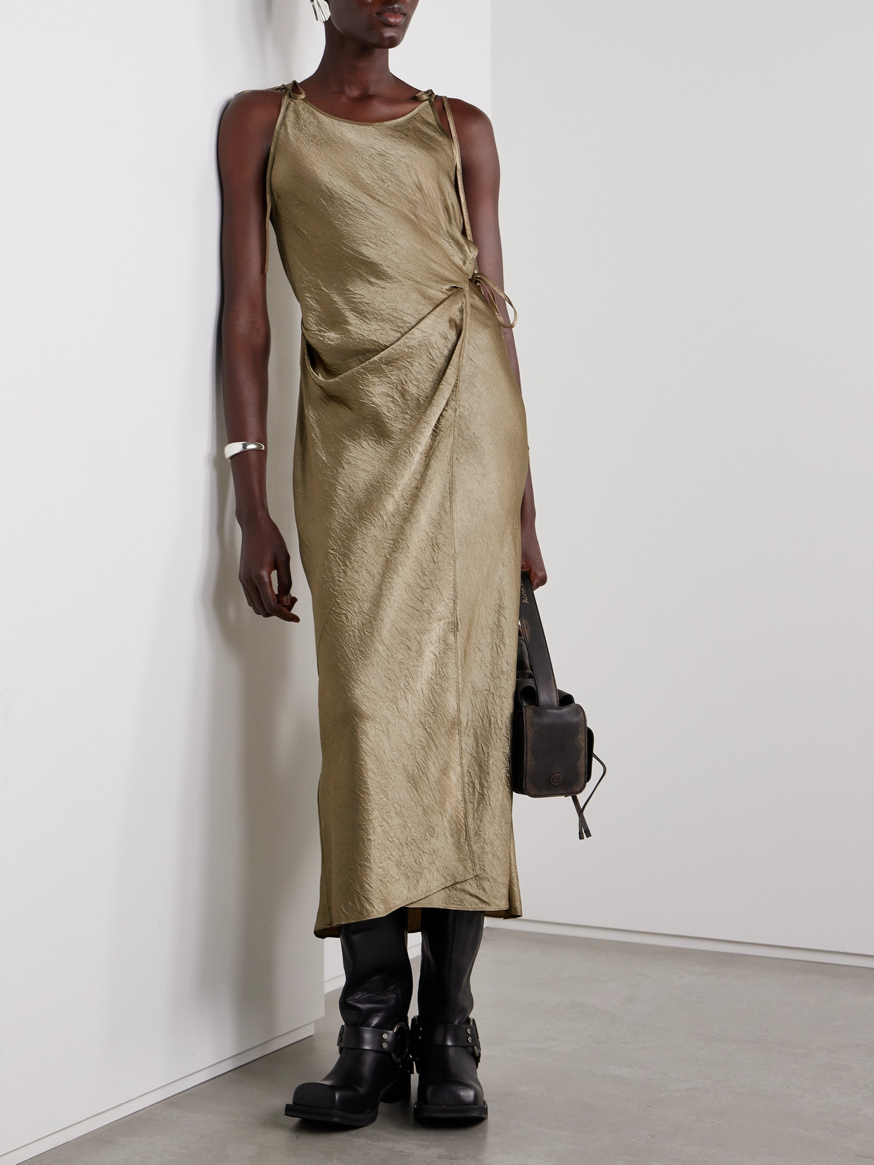 acne satin wrap dress Acne Studios | Draped Satin Dress | 34