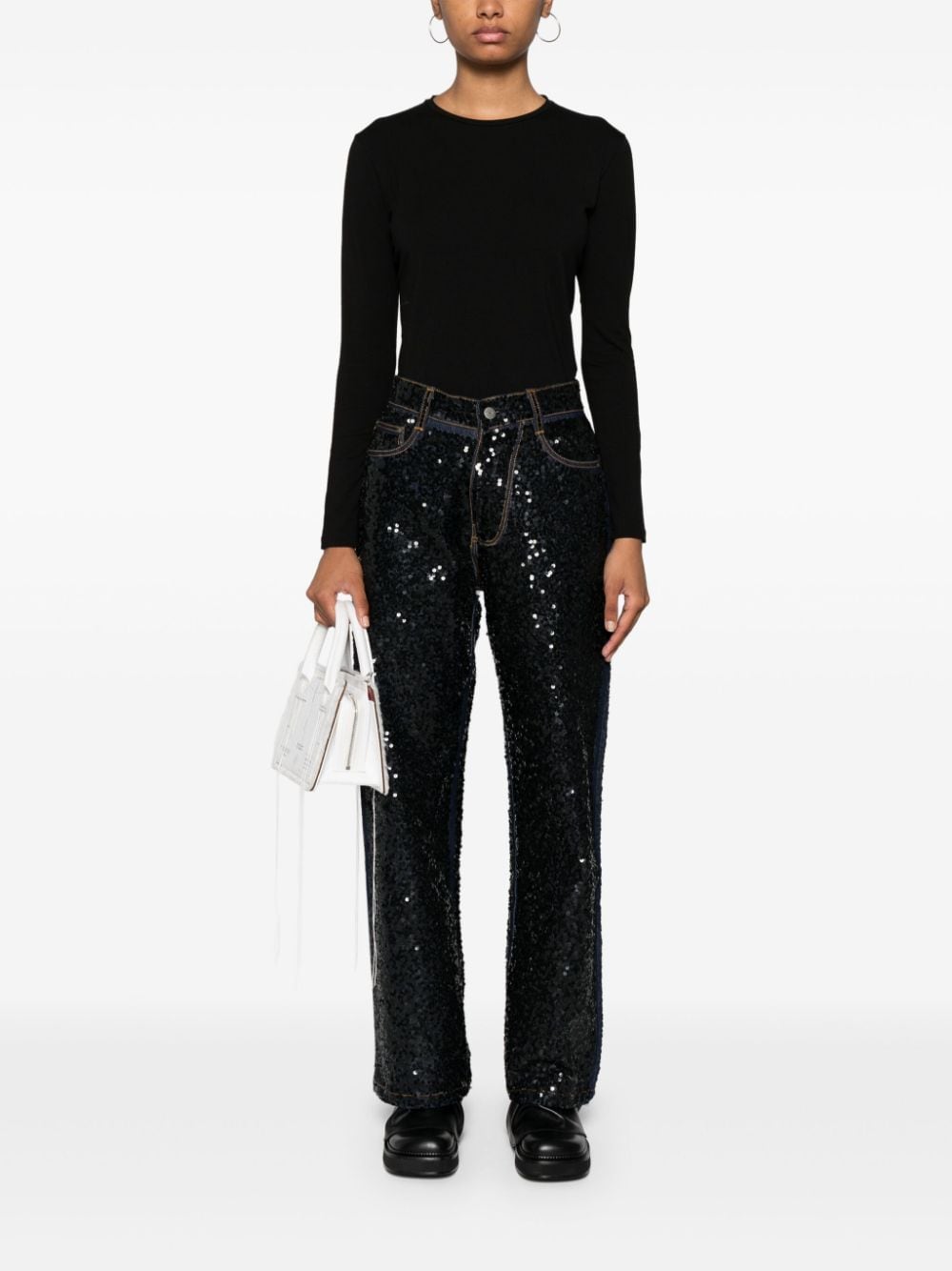 P.A.R.O.S.H P.A.R.O.S.H. Guff Sequin-Embellished Straight Jeans