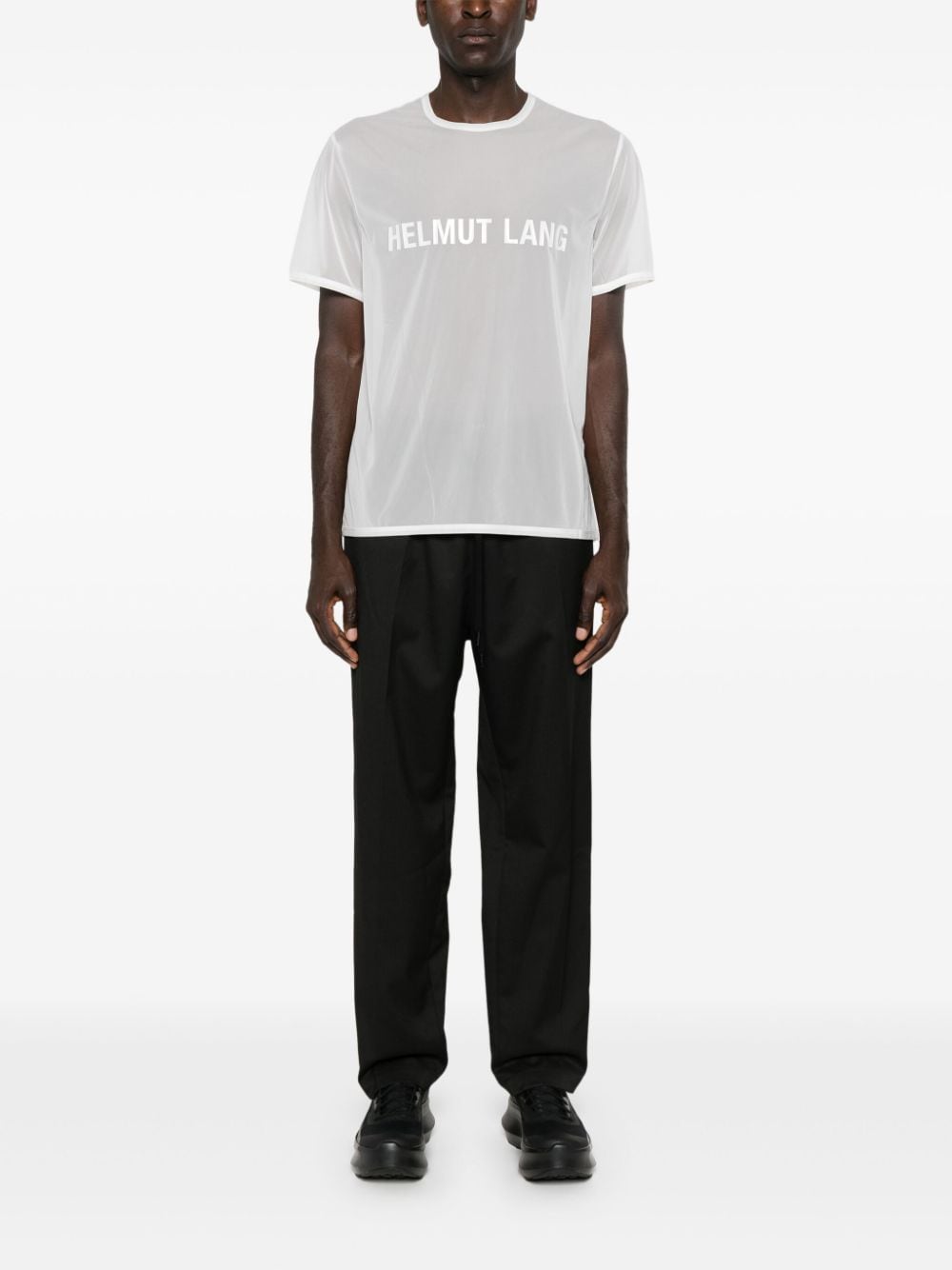 HELMUT LANG Helmut Lang Logo-Print Sheer T-Shirt