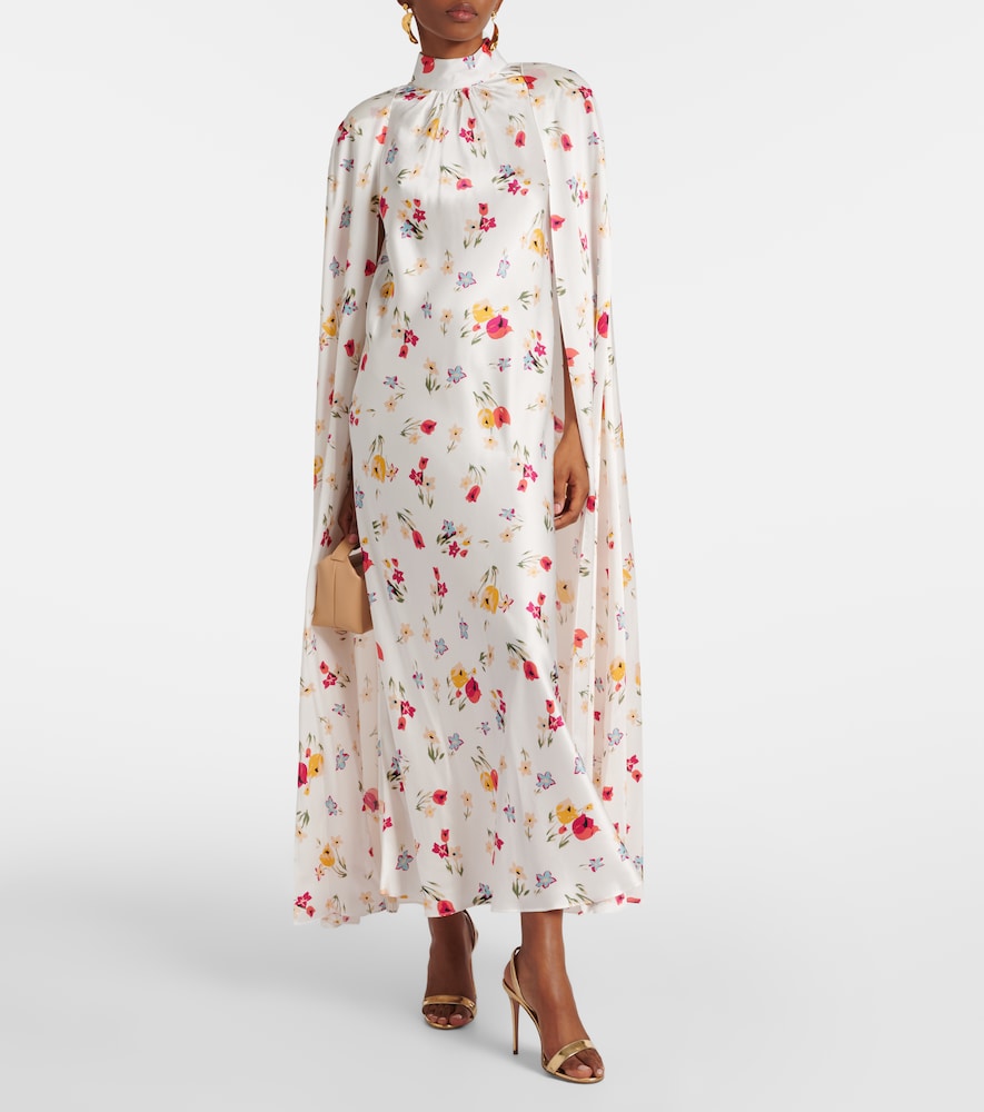 RODARTE Rodarte Floral Caped Maxi Dress