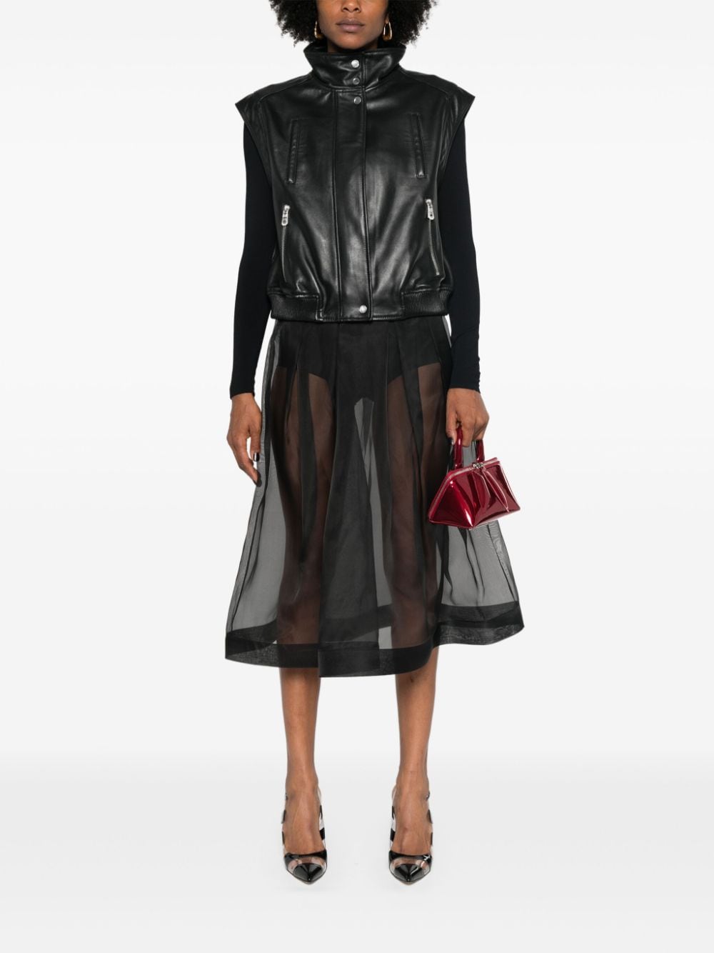 PINKO PINKO Leather Biker Gilet