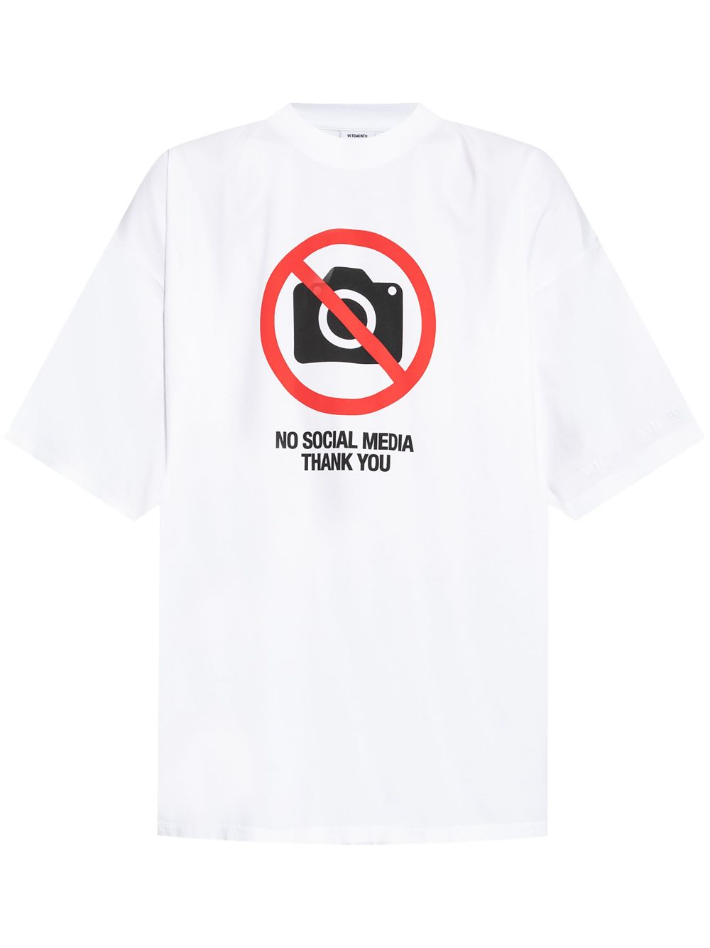 Vetements No Social Media T-Shirt In White - 50% Off | Editorialist