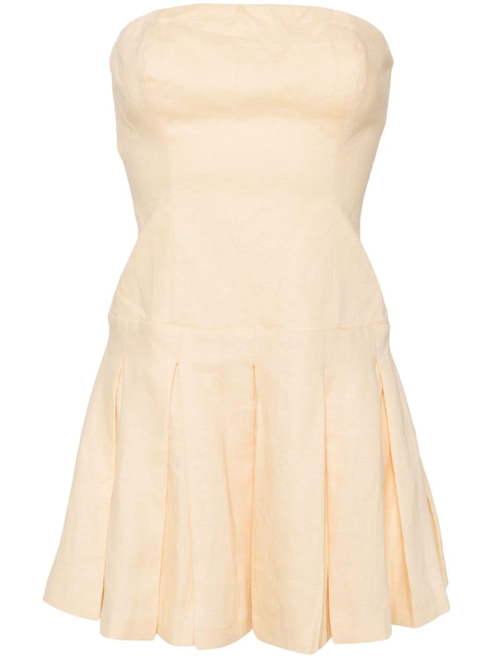 isabeli linen dress Reformation Isabeli Linen Strapless Mini Dress - Neutrals
