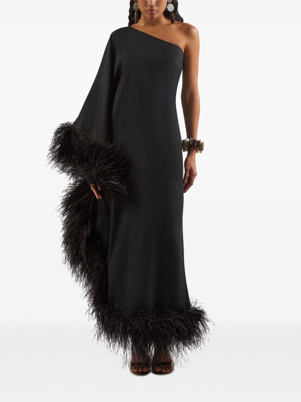 TALLER MARMO Taller Marmo Ubud Feather-Trim Maxi Dress