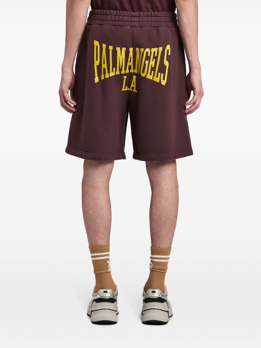 PALM ANGELS Palm Angels Logo-Print Track Shorts