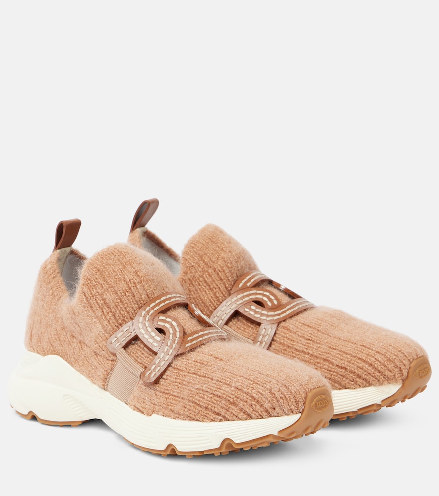 TOD'S Tod's Kate Leather-Trimmed Slip-On Sneakers