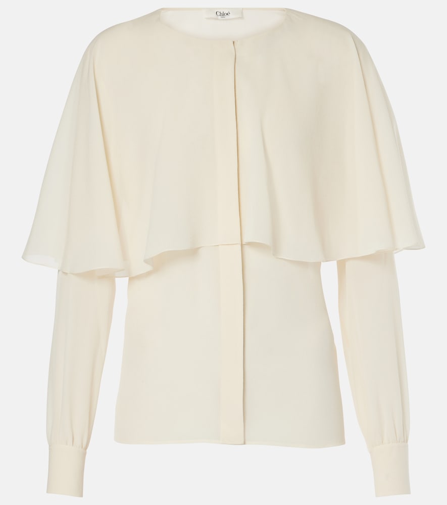 CHLOÉ chloé caped silk chiffon blouse