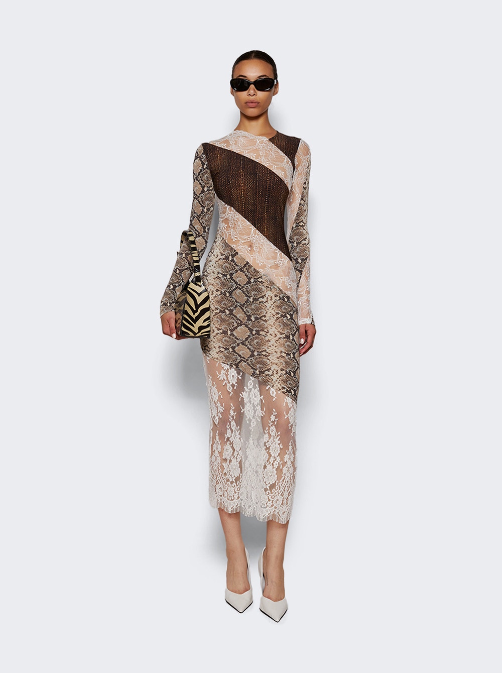 marine serre dress brown Marine Serre Moon Check-jacquard Mini Dress