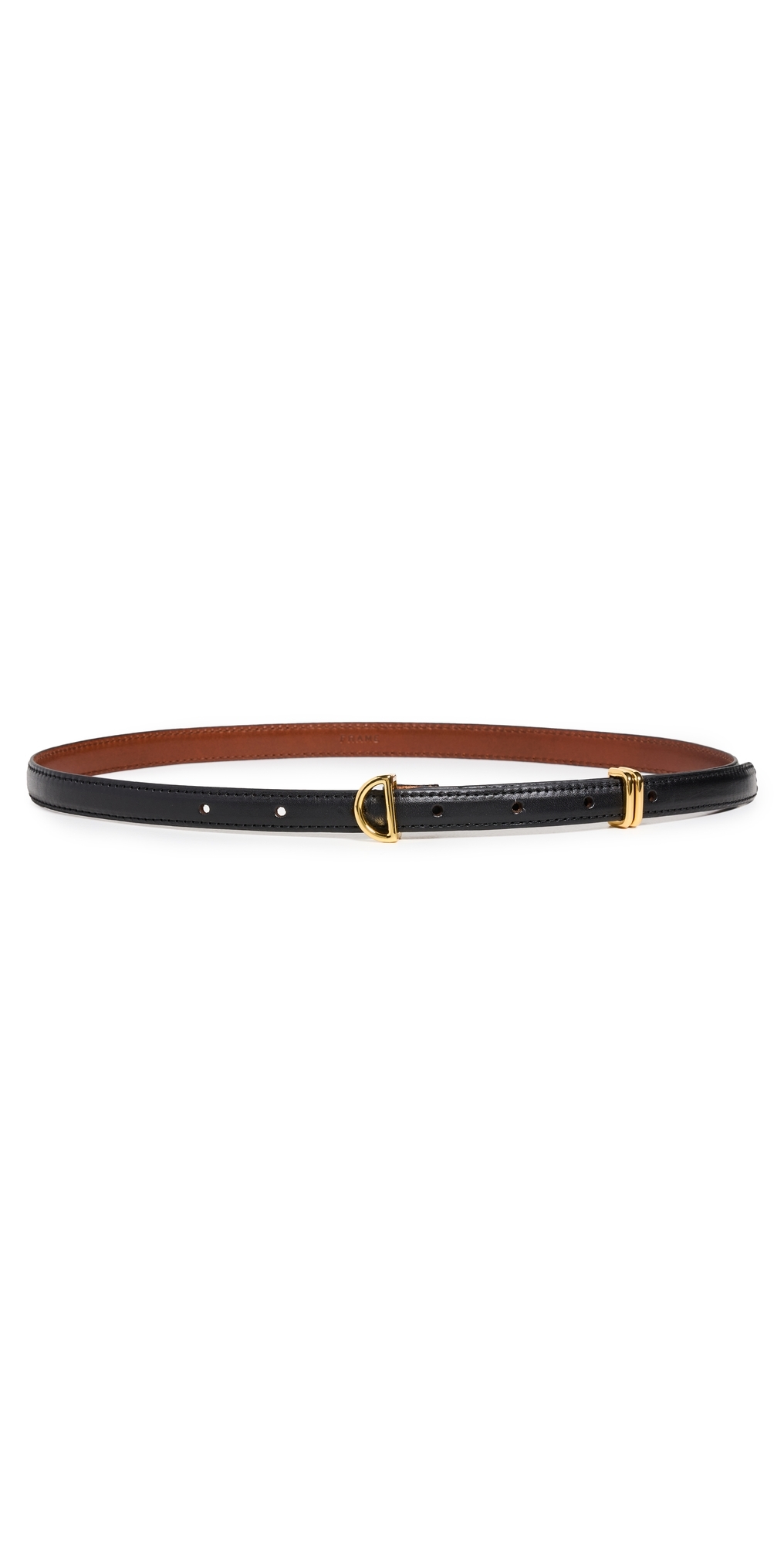 Frame Petit Crescent Leather Belt In Black - 75% Off  display picture 3