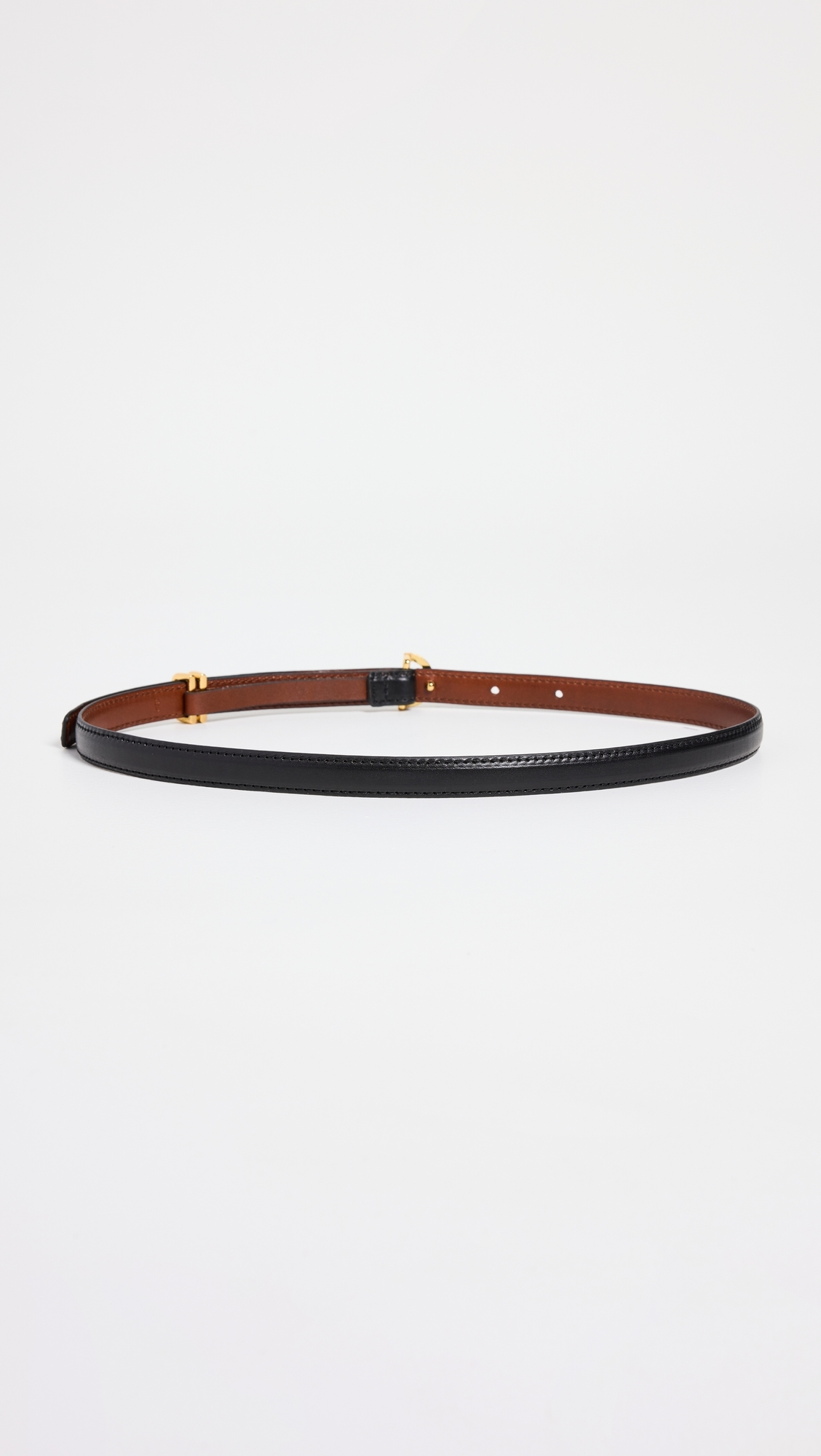Frame Petit Crescent Leather Belt In Black - 75% Off 