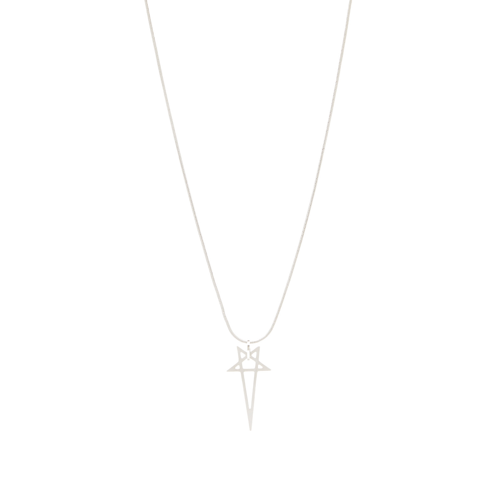 Rick Owens Pentagram Charm Necklace In Palladio - 55% Off