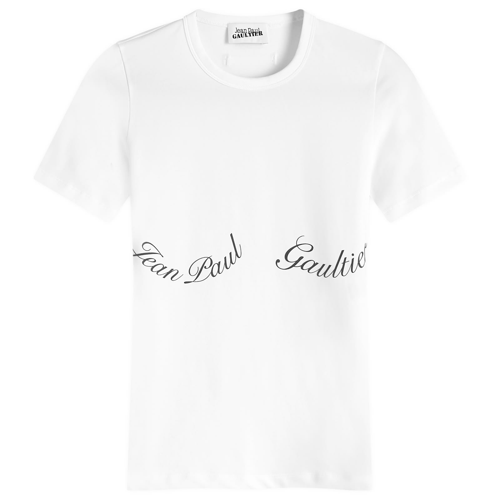 JEAN PAUL GAULTIER Tシャツ レア アーカイブ 40 ホワイト Jean Paul Gaultier Logo T-Shirt In White/Black - 40% Off