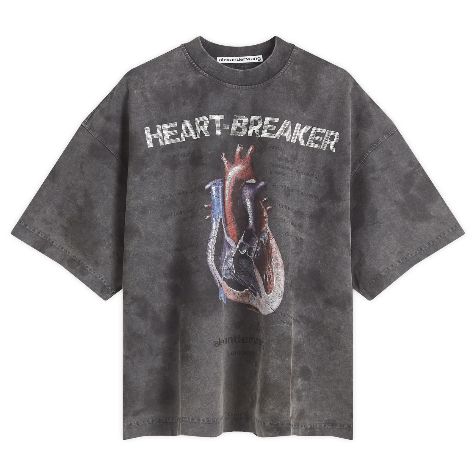 Alexander Wang Oversize Heart Breaker Print T-Shirt In Grey - 50