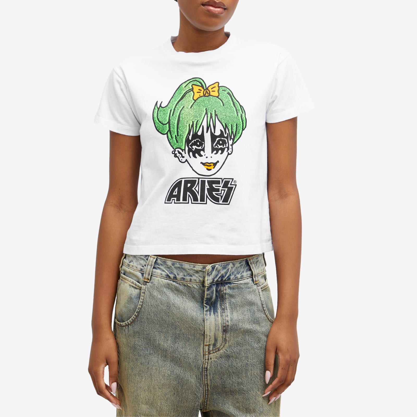 Aries Kiss Graphic T-Shirt In White - 65% Off | Editorialist