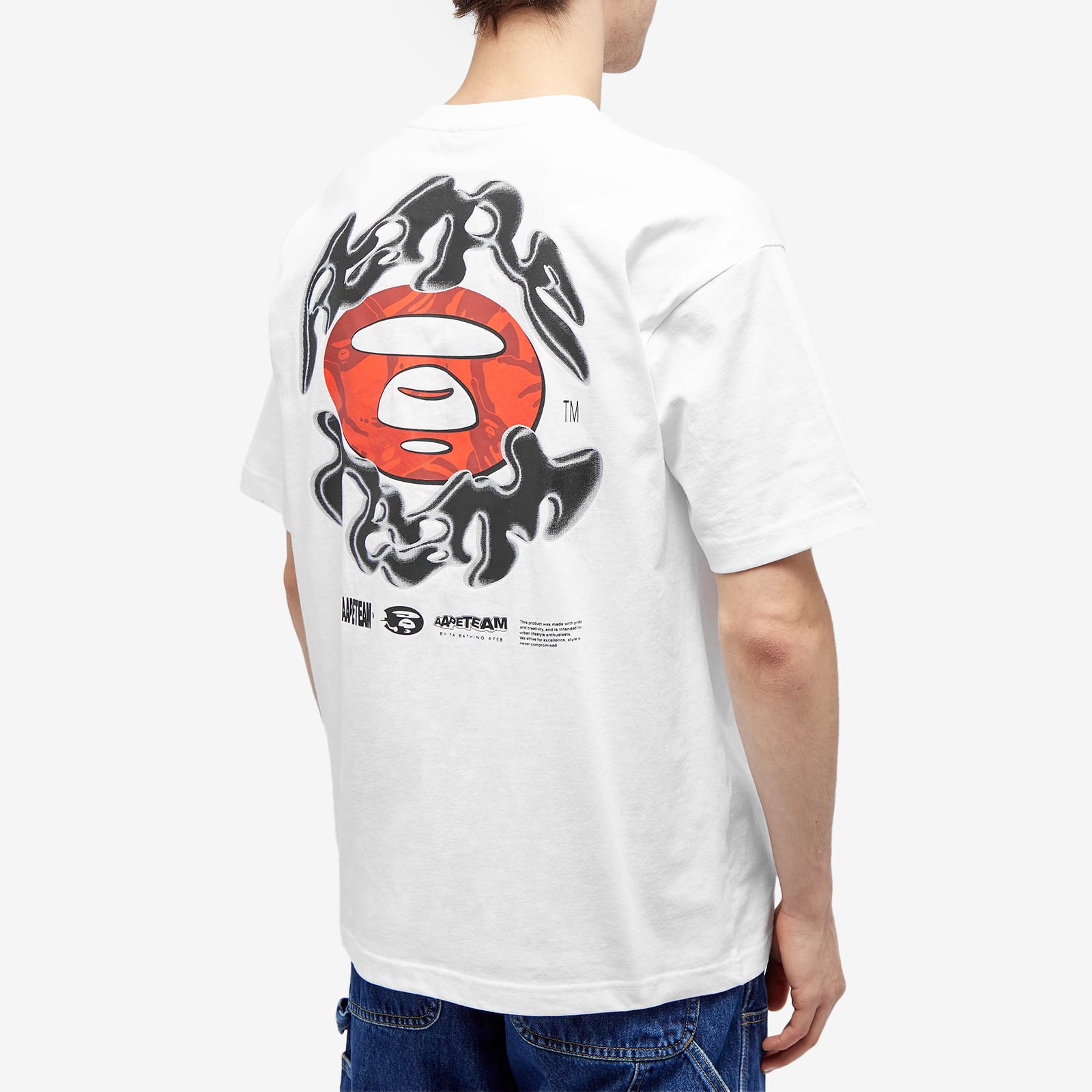 A Bathing Ape Aape Team World T-Shirt In White - 25% Off 