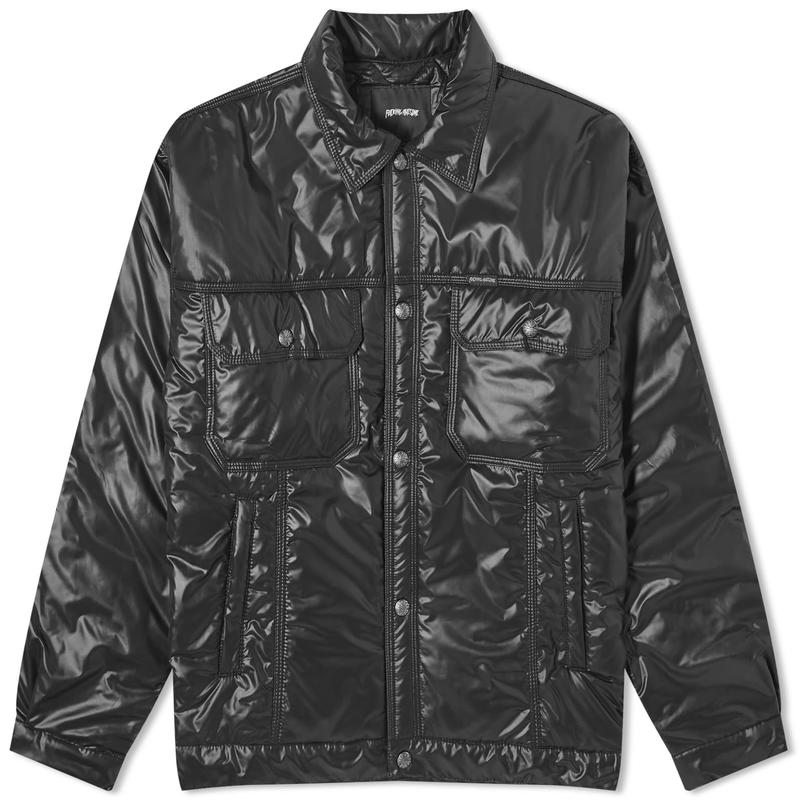 Fucking Awesome Nylon Oversized Trucker Jacket In Black - 50% Off 