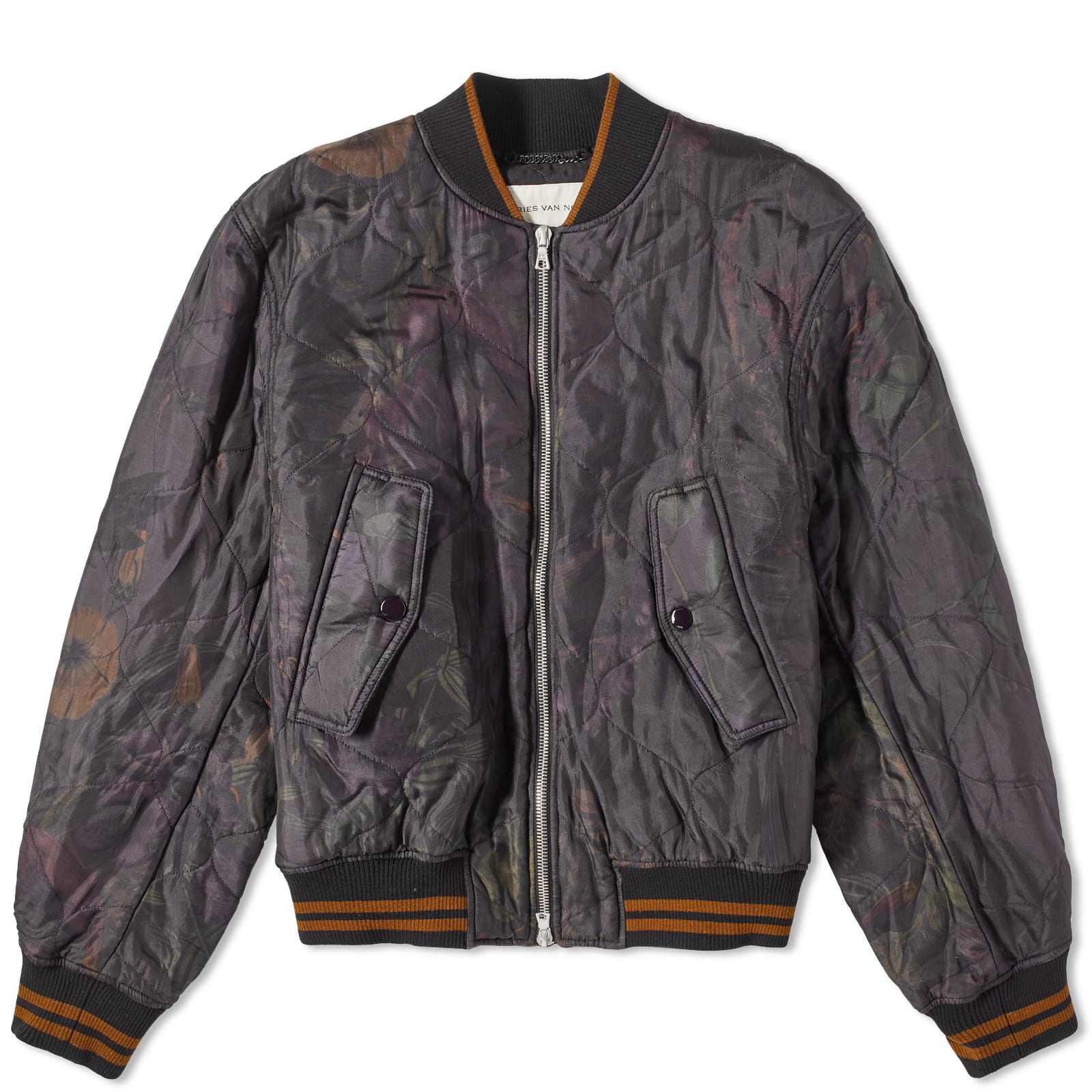 ジャケット・アウター dries van noten 24aw verso bomber jacket Dries Van Noten Verso Floral Print Bomber Jacket In Navy - 70% Off