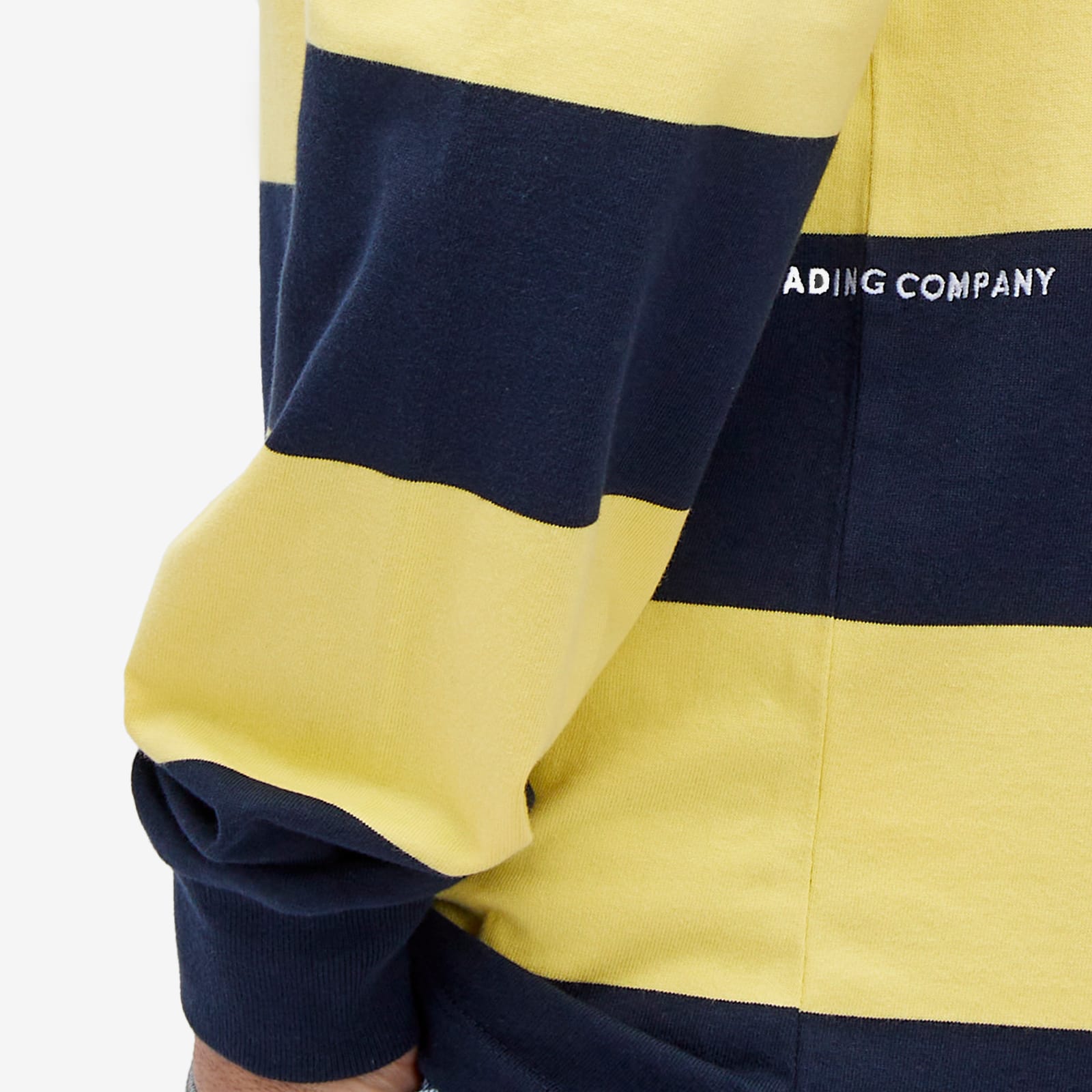 Pop Trading Company Striped Logo Rugby Polo Shirt Sweat In 
