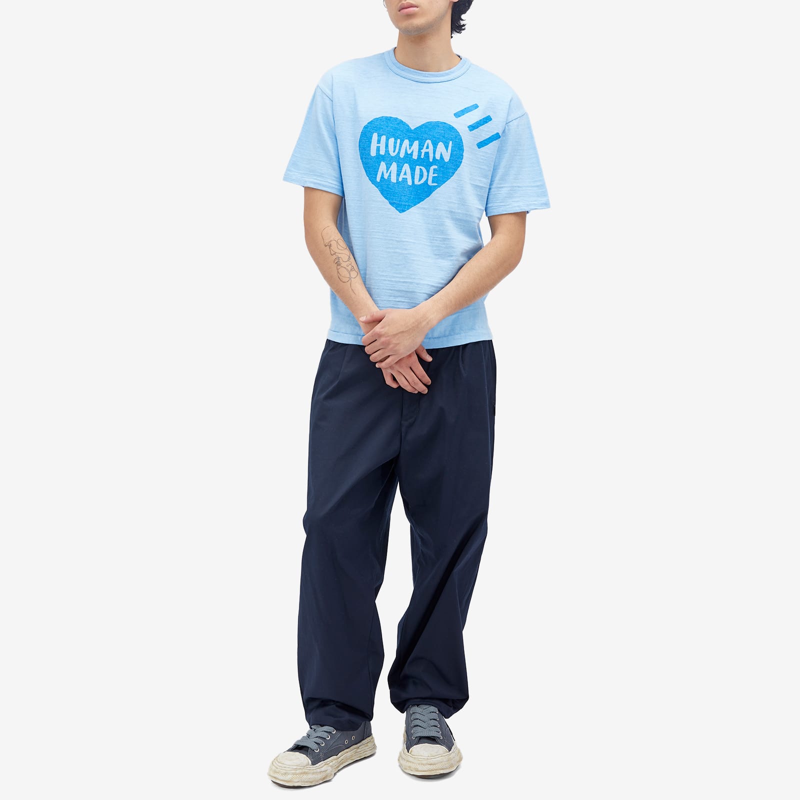Human Made Garment Dyed Big Heart T-Shirt - Blue | Editorialist